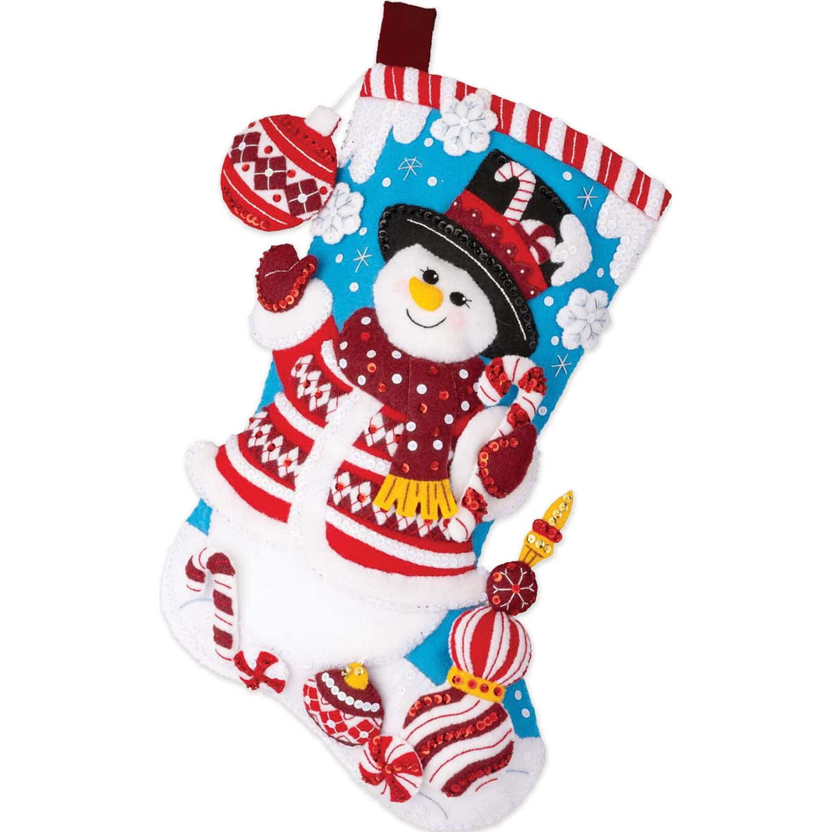 Peppermint Snowman Bucilla Felt Stocking Kit - Walmart.com