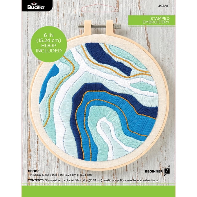 Bucilla Stamped Full Coverage Embroidery Kit - Geode - Walmart Business ...