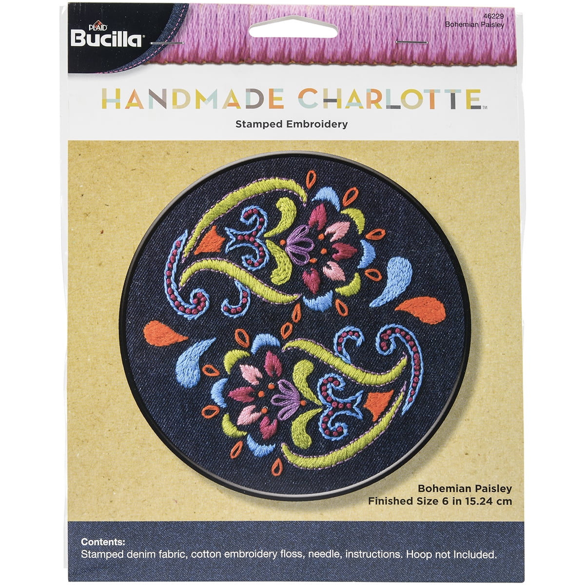 Bucilla Stamped Embroidery Kit Bohemian Paisley - Walmart.com