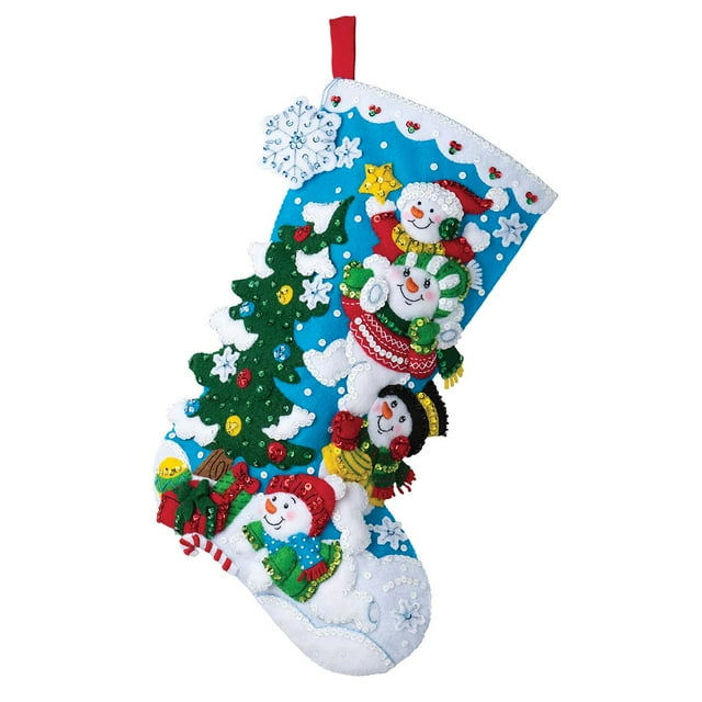 Bucilla® Teamwork Snowmen Stocking Kit - Walmart.com