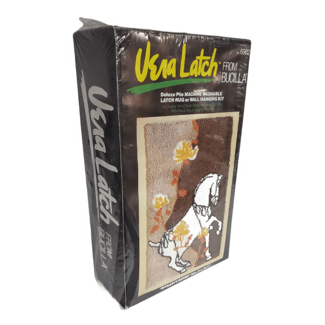 Bucilla Vera Latch "Dynasty Horse" Wall Hanging / Latch Rug 24 x 36 Kit ...