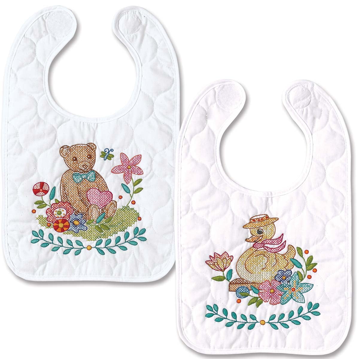 Bucilla Xstitch Stamped Quilted Bibs Sweet Baby - Walmart.com