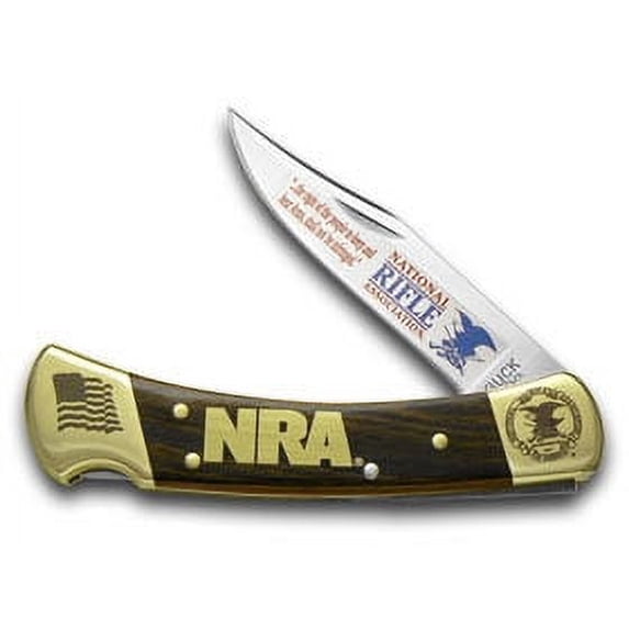 Buck 110 NRA National Rifle Association Wooden Folding Hunter Custom ...
