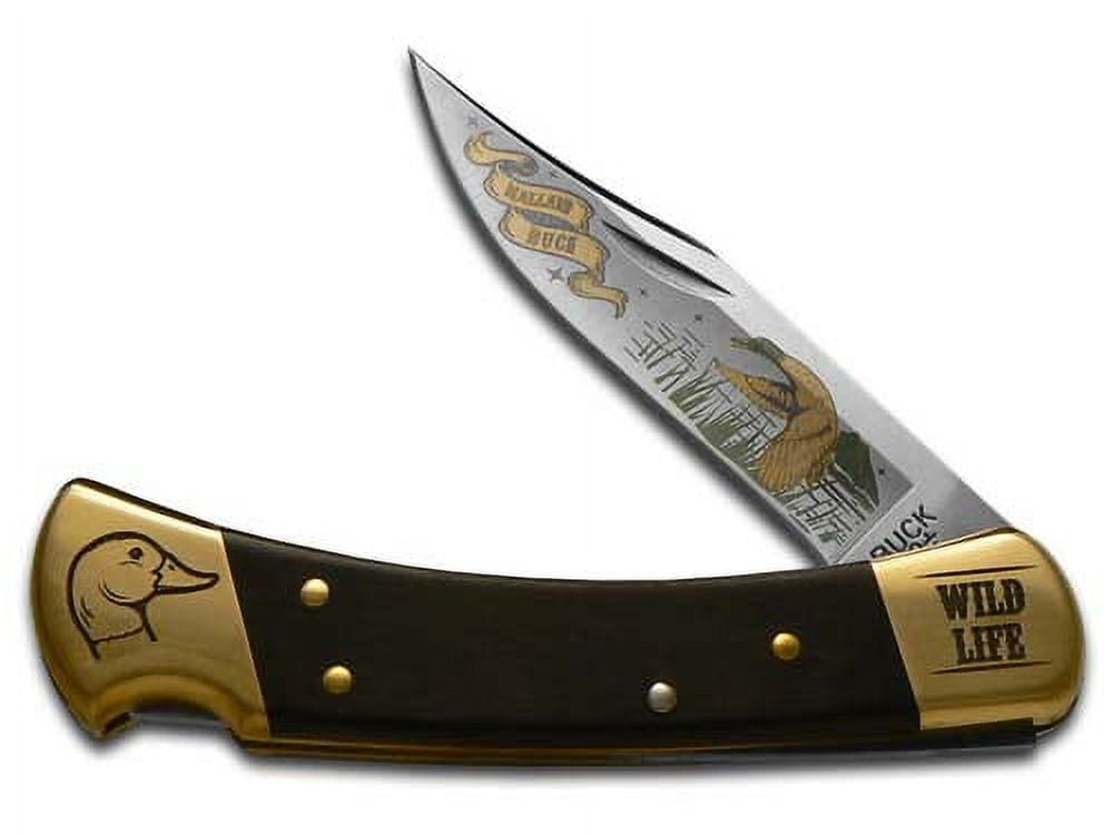 Buck 110 Wild Life Series Duck Folding Hunter Stainless Custom Pocket ...