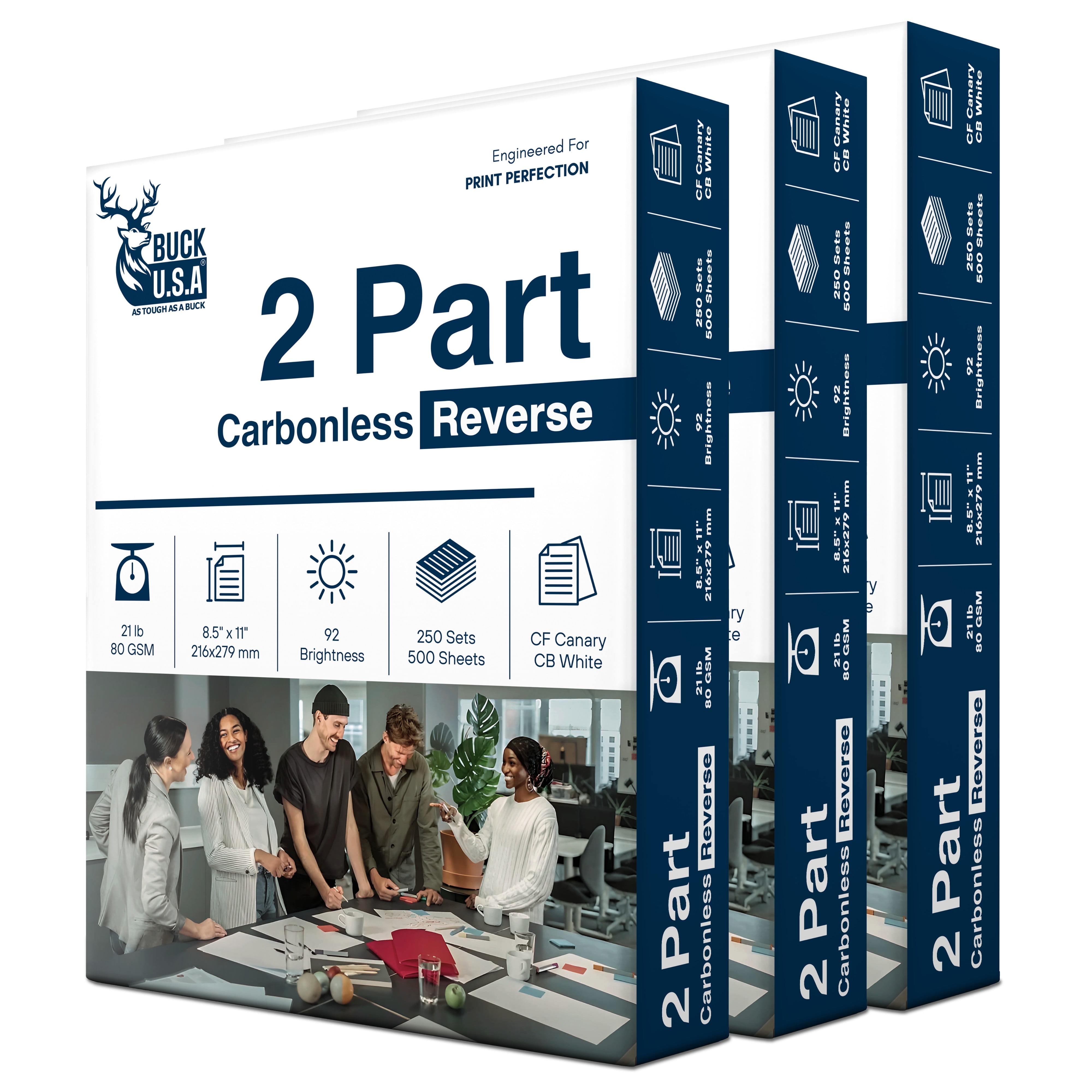 2 Part Reverse Carbonless NCR Paper (5887), 8.5" x 11" Collated Paper ...