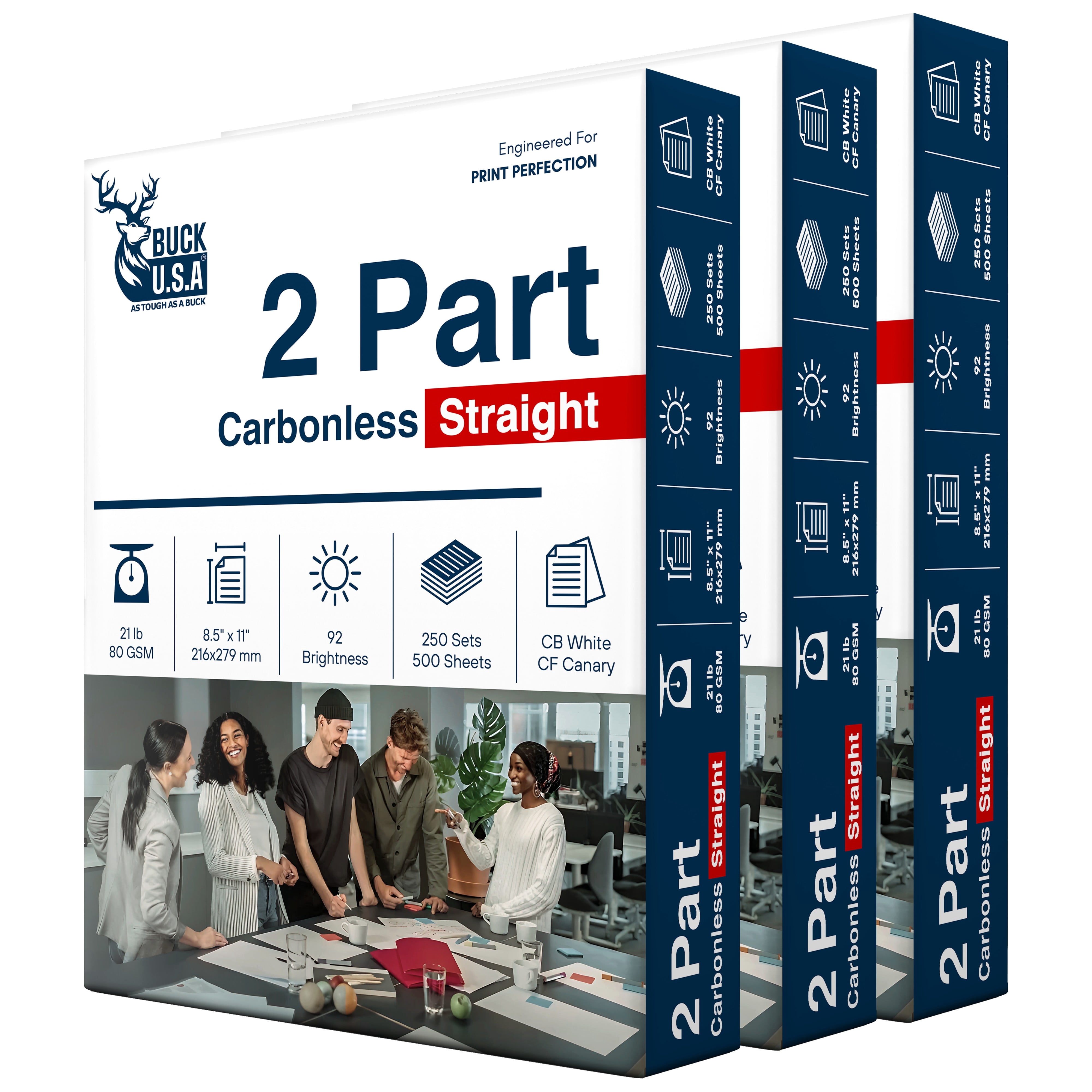 2 Part Straight NCR Carbonless Paper (5914), 8.5" x 11" Collated Paper ...