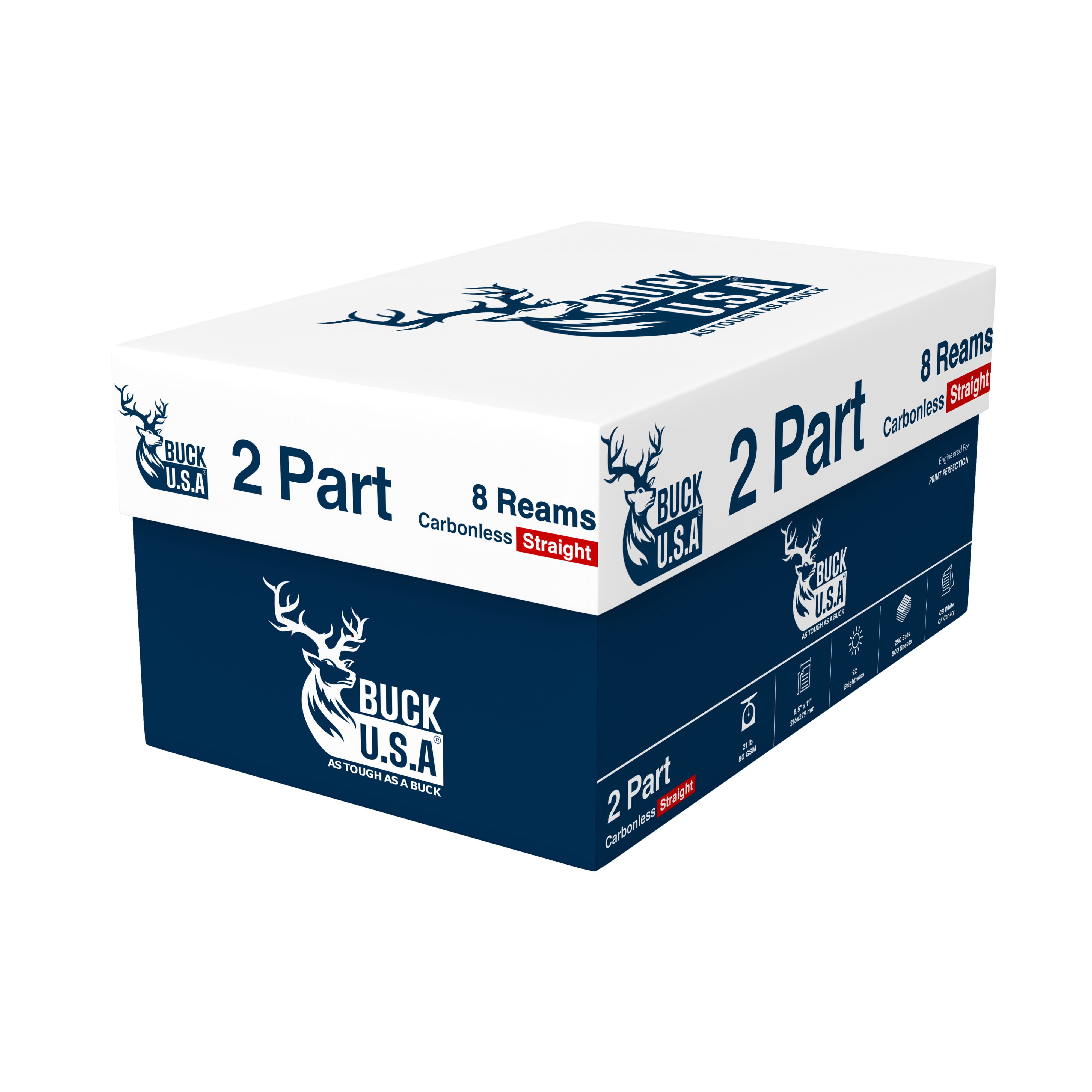 Buck 2 Part Straight Digital Carbonless NCR Paper, 8.5" x 11" Collated ...