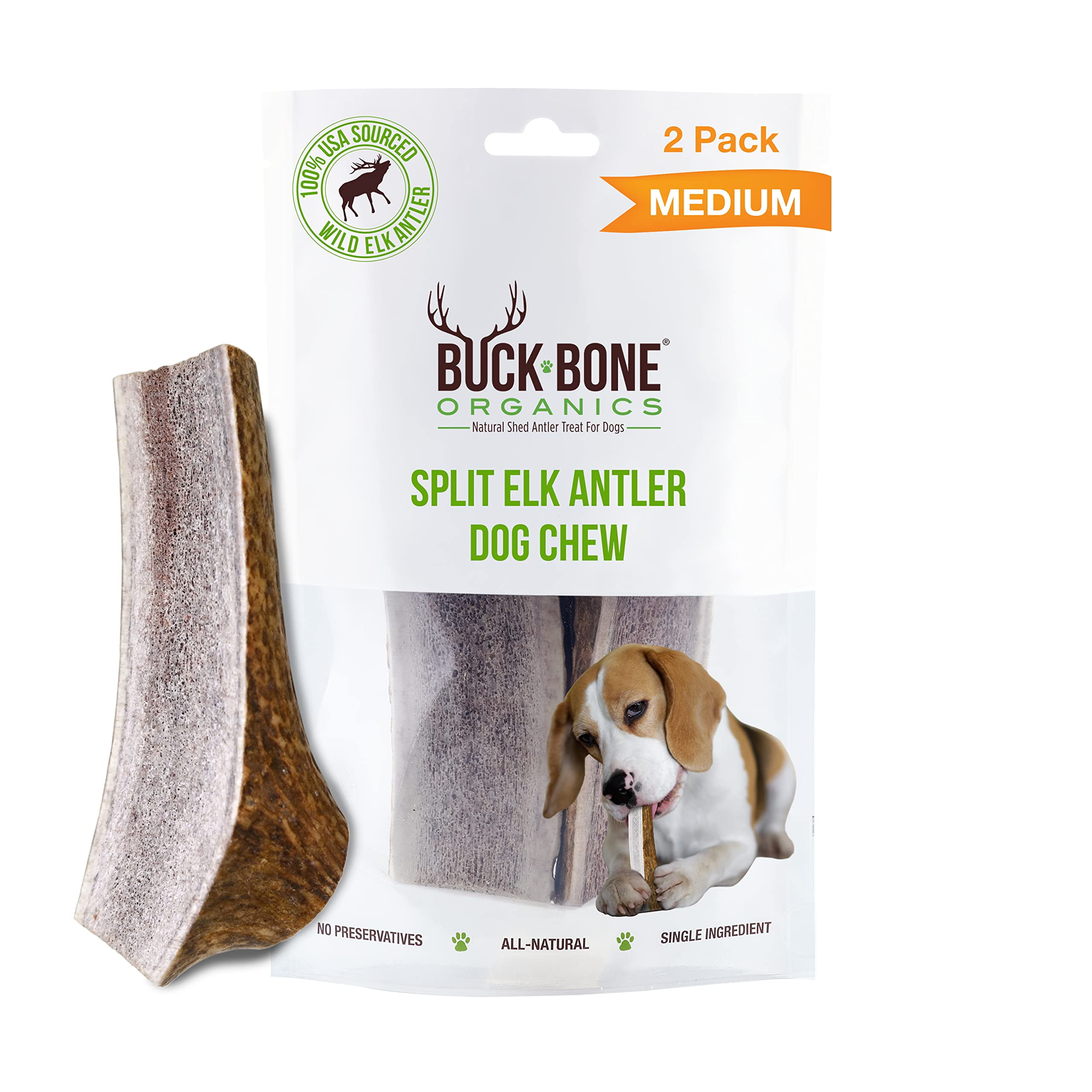Buck Bone Organics Dog Chews, Antlers for Dogs, Premium Natural Elk ...