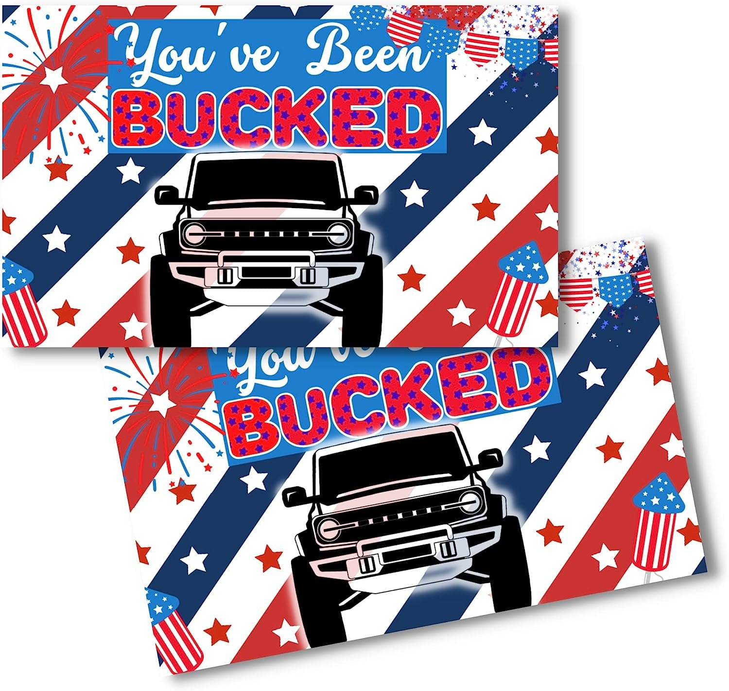 Buck Buck Bronco Youve Been Bucked American 4th of July Tag Cards 2x3.5 ...