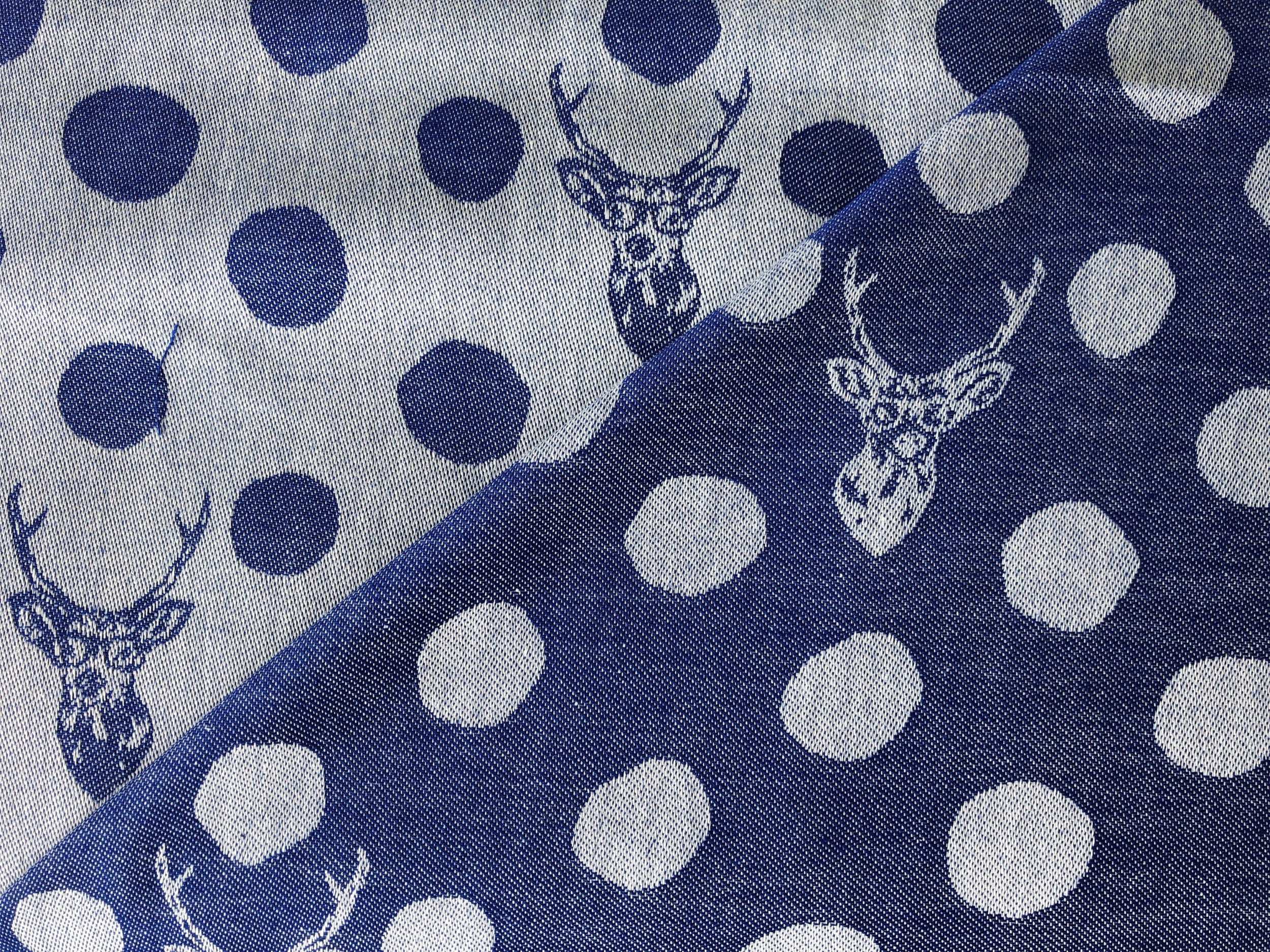 Buck-Buck Fabric-Kokka-Japanese Fabric-Jacquard-Reversible Fabric ...