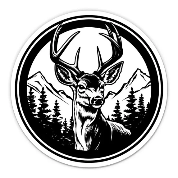 Buck Deer Mountains Sticker Phone Decal Water Bottle Stickers Car ...