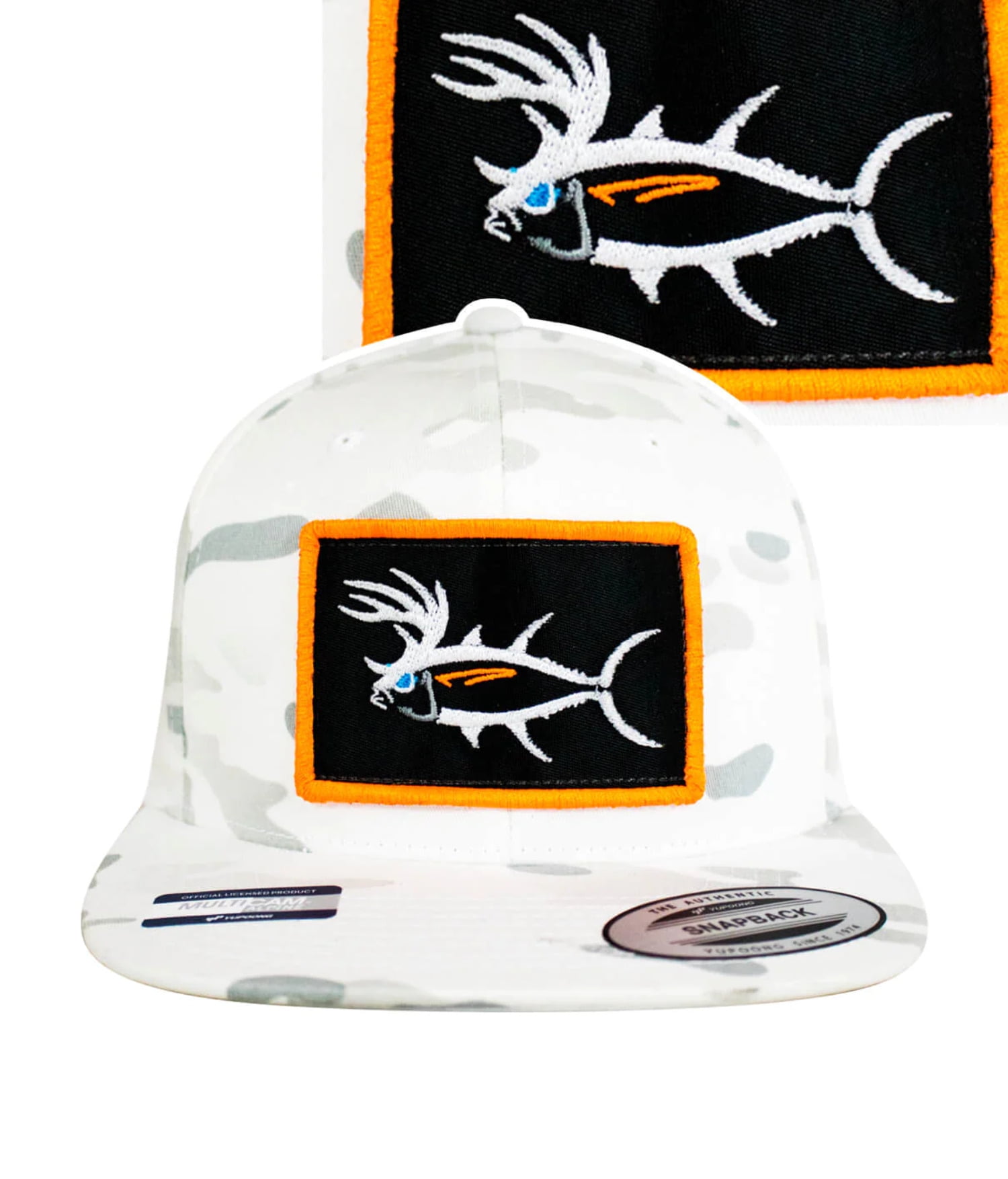"Buck-Eye Patch" Unisex Flatbill White Snapback Hat - Walmart.com