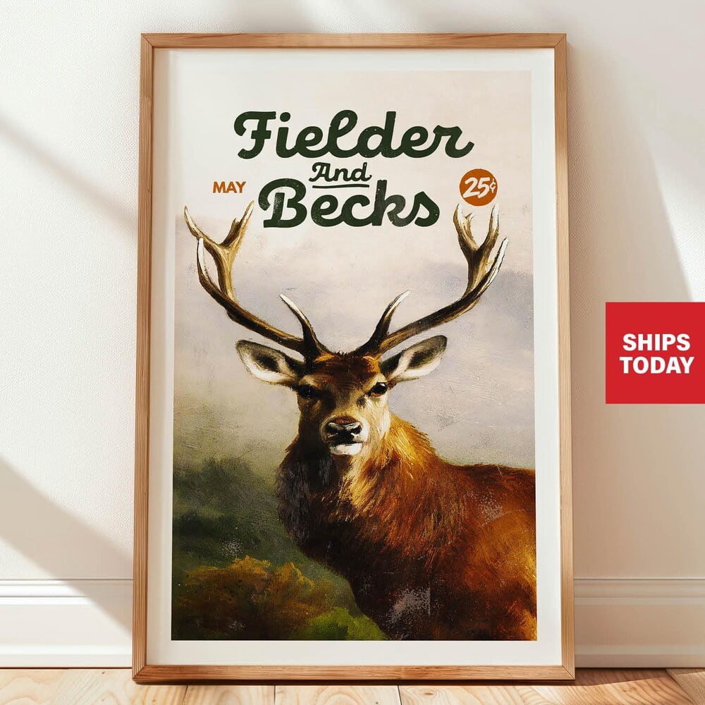 Buck Hunting Print Gift For Hunter Art Poster Retro Hunting Wall Decor ...
