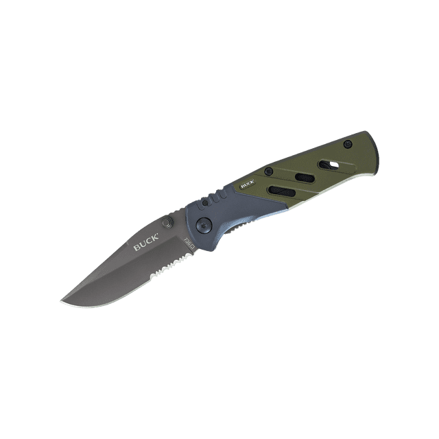 Buck Knives 0736GRXWM Trekker XLT Green/Black Folding Knife with ...