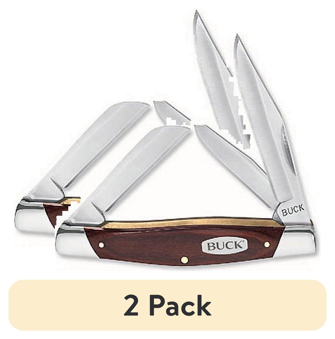 (2 pack) Buck Knives 373 Trio 3-Blade Folding Pocket Knife with Wood ...