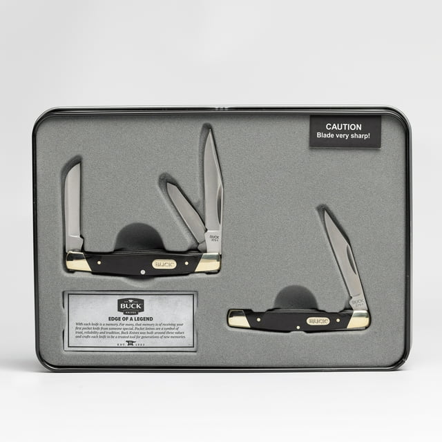 Buck Knives 373 Trio and 379 Solo 2-Knife Combo Tin, Multiple Blades ...