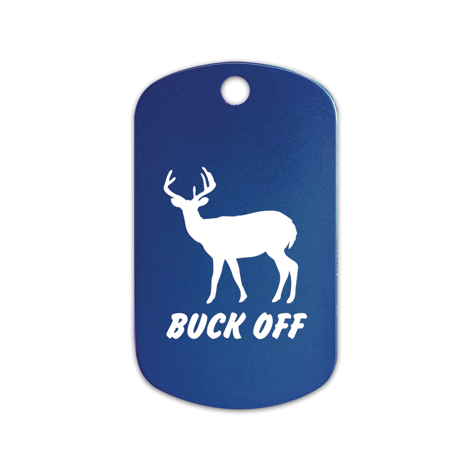 Buck Off GI Dog Tag Aluminum Keychain hunting deer elk - Blue - Walmart.com