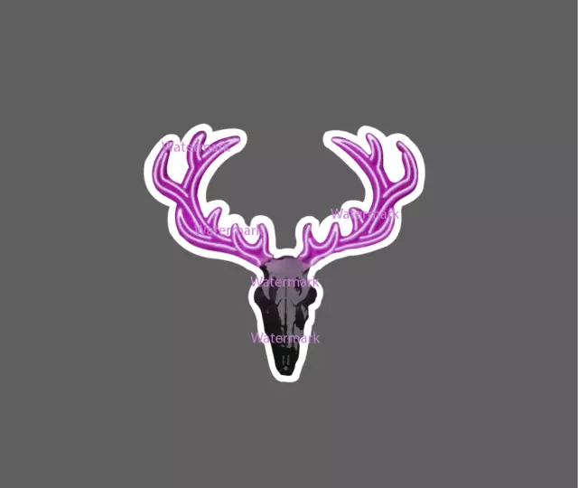 Buck Skull Sticker Pink Waterproof Sticker Phone Decal Water Bottle ...