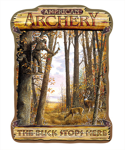 Buck Stops Archery Novelty Sign | Indoor/Outdoor | Funny Home Décor for ...