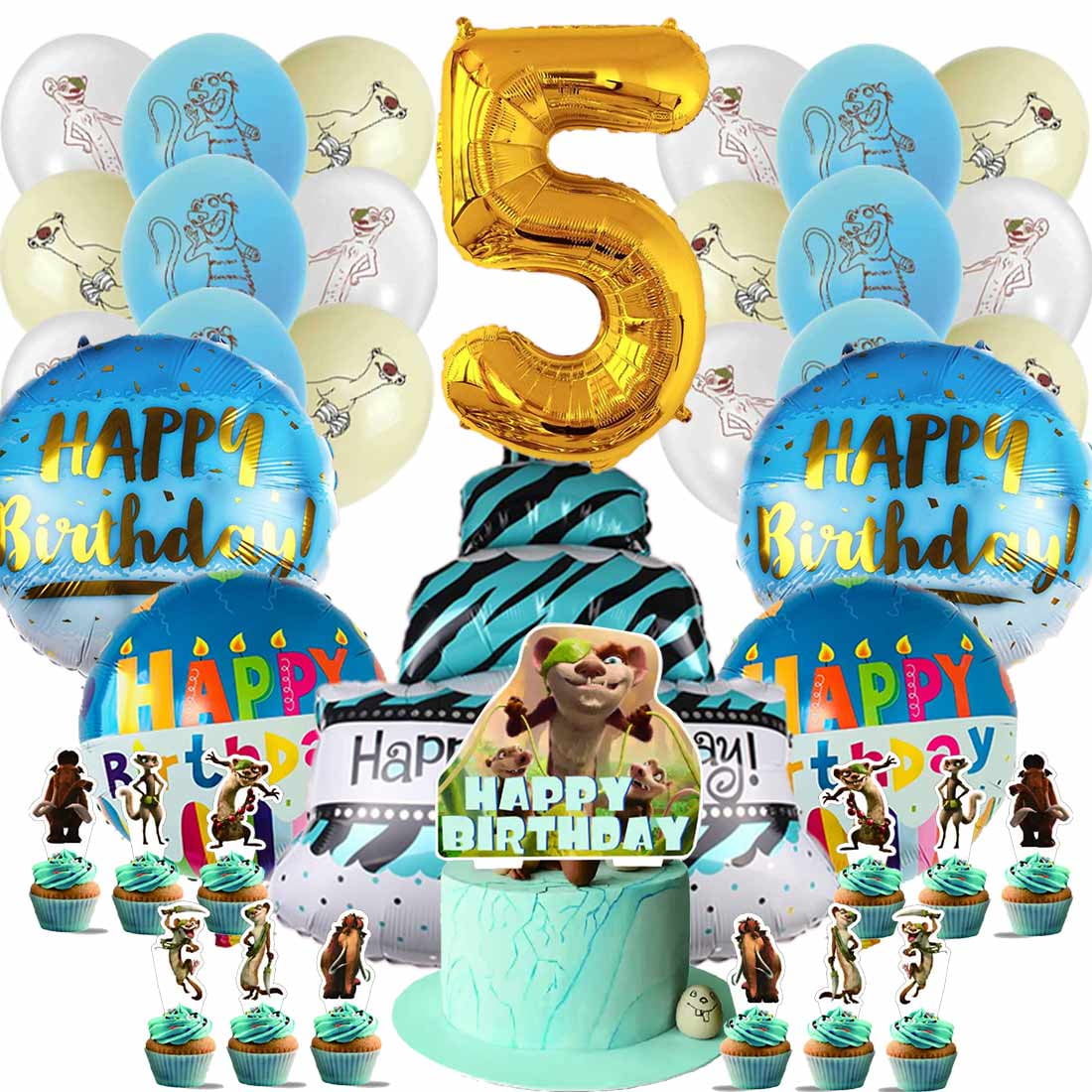 Buck Wild Party Supplies 5th Decor Kit Balloons Birthday Cake Topper ...