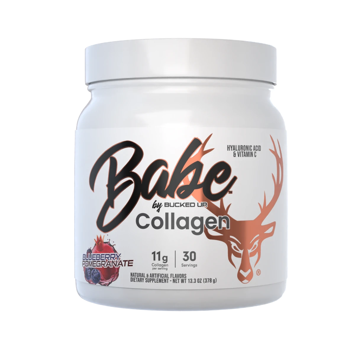 Bucked Up Babe Collagen Peptides Powder, Blueberry Pomegranate, Grass ...