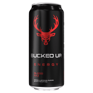 Bucked Up Energy Drink, 12 pack, 16 fl oz, 300 mg Caffeine, Strawberry ...