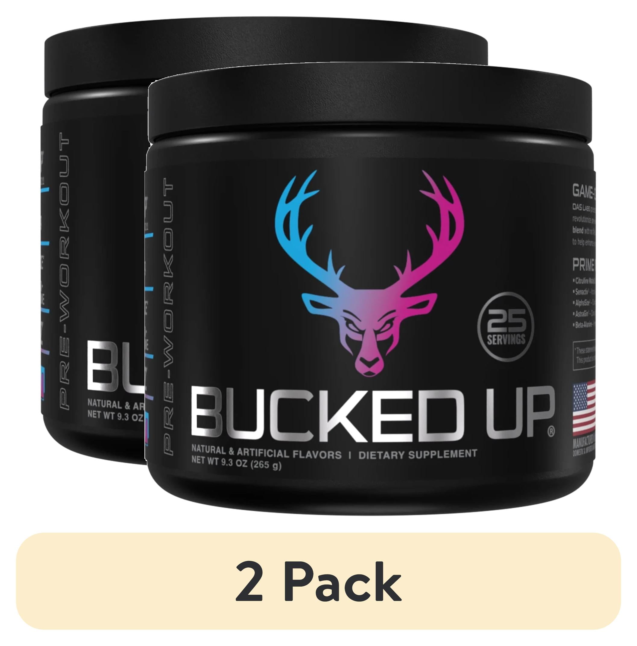(2 pack) Bucked Up Pre-Workout Powder Supplement, Miami Vice Flavor, 9. ...