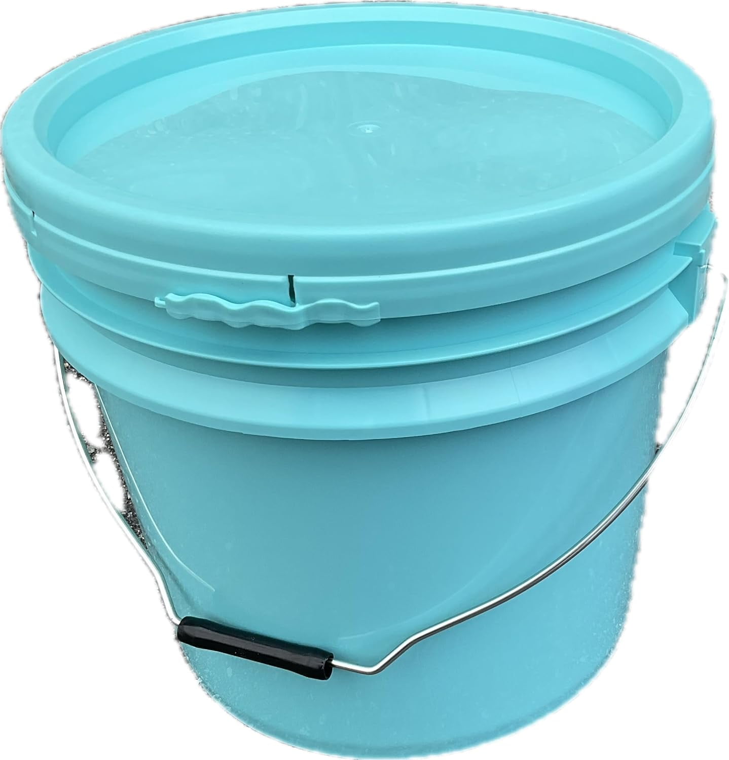 Bucket 4 Gallon Blue Plastic Bucket with Handle and Lid, 1Pack Food ...