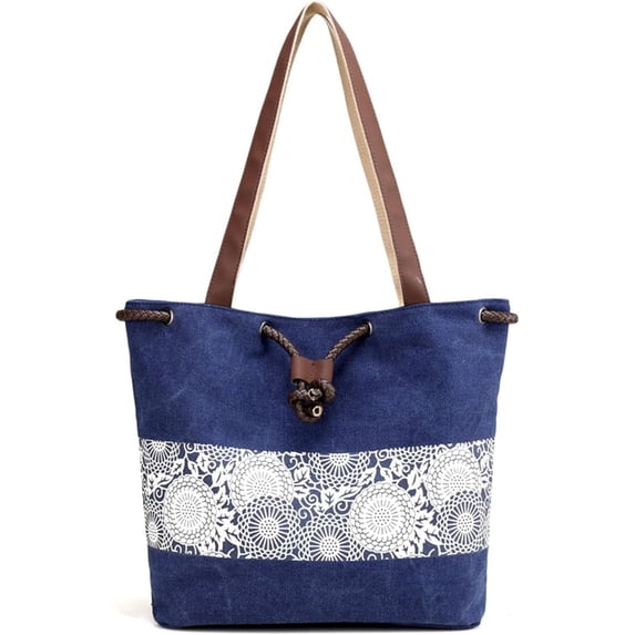 Bucket Bag for Womens Canvas Drawstring Handbags Purse Print Totes ...