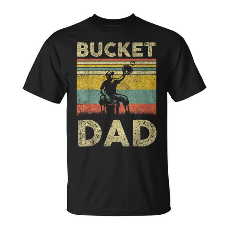 Bucket Dad Softball Dad Baseball Coach Father's Day T-Shirt Funny ...