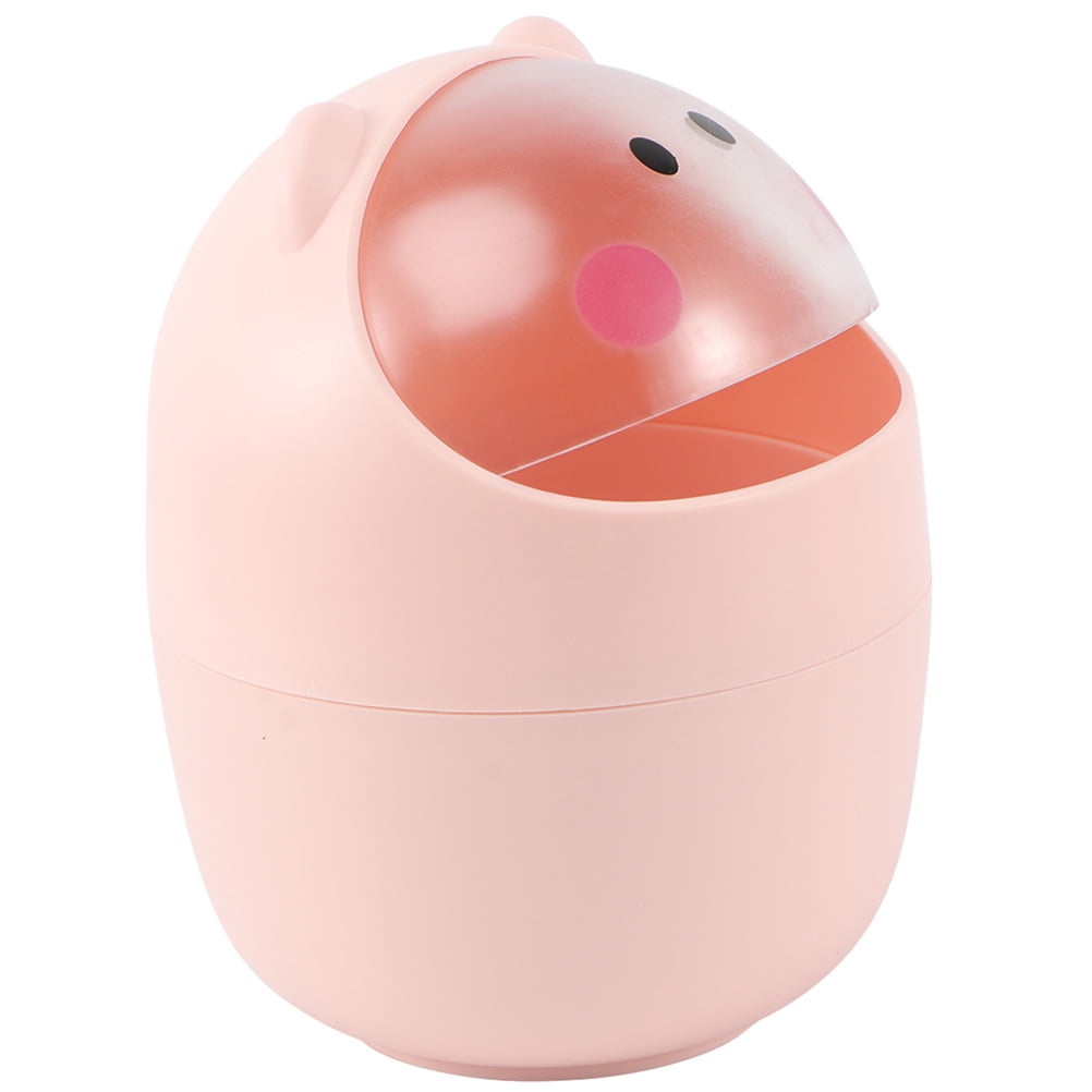 Bucket Desktop Trash Can Car Garbage Waste Bin Mini with Lid Trashcan ...