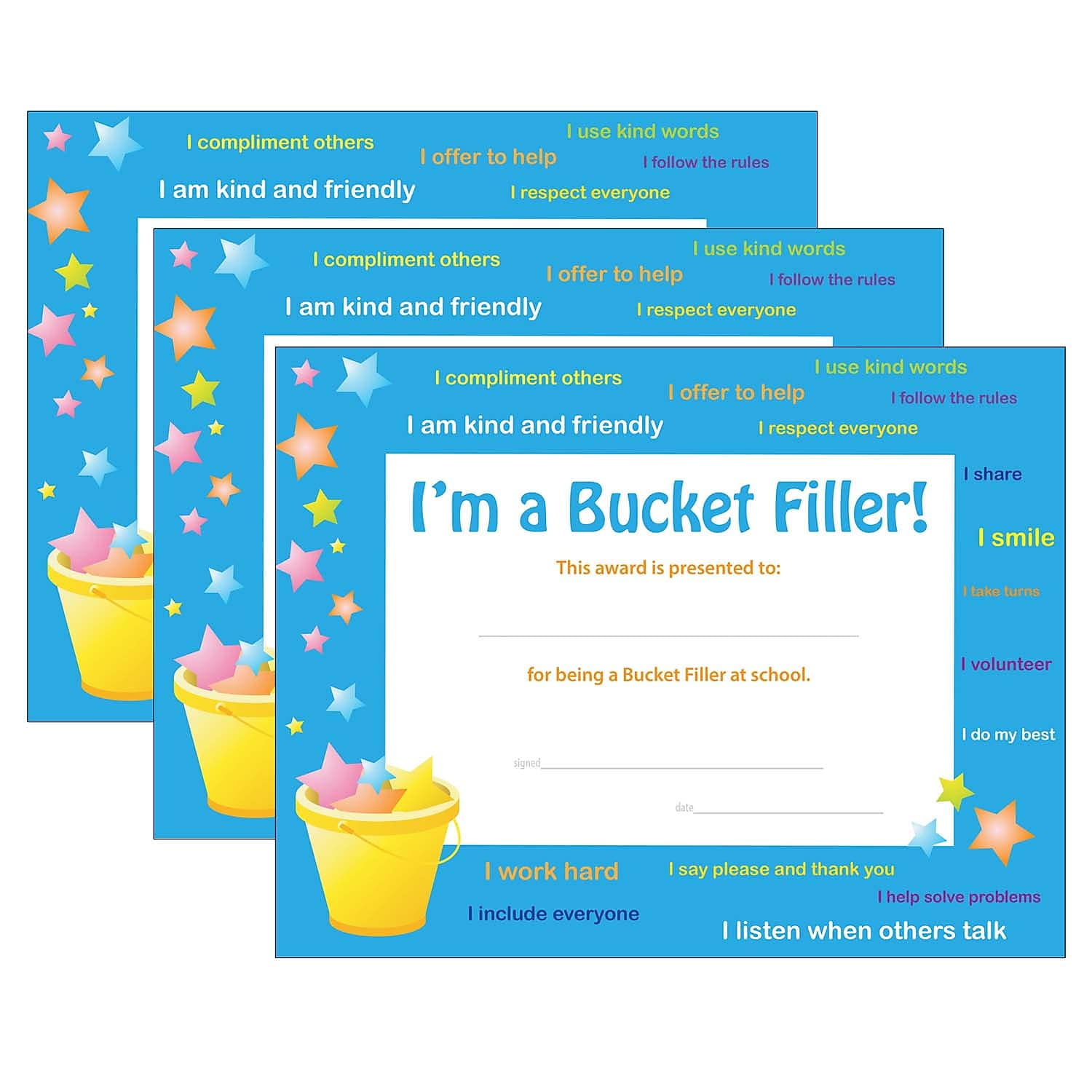 Bucket Filler Award, 30 Per Pack, 3 Packs - Walmart.com