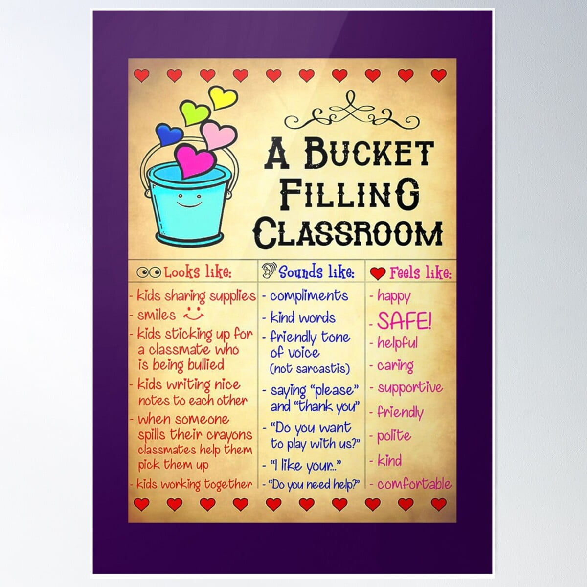 Bucket Filling Classroom Looks Like Shirt Poster Poster Wall Art ...
