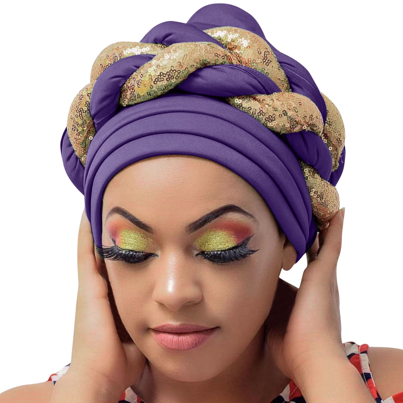 Bucket Hat Beading Braid Muslim Ruffle Cancer Beanie Wrap Sleep Satin ...
