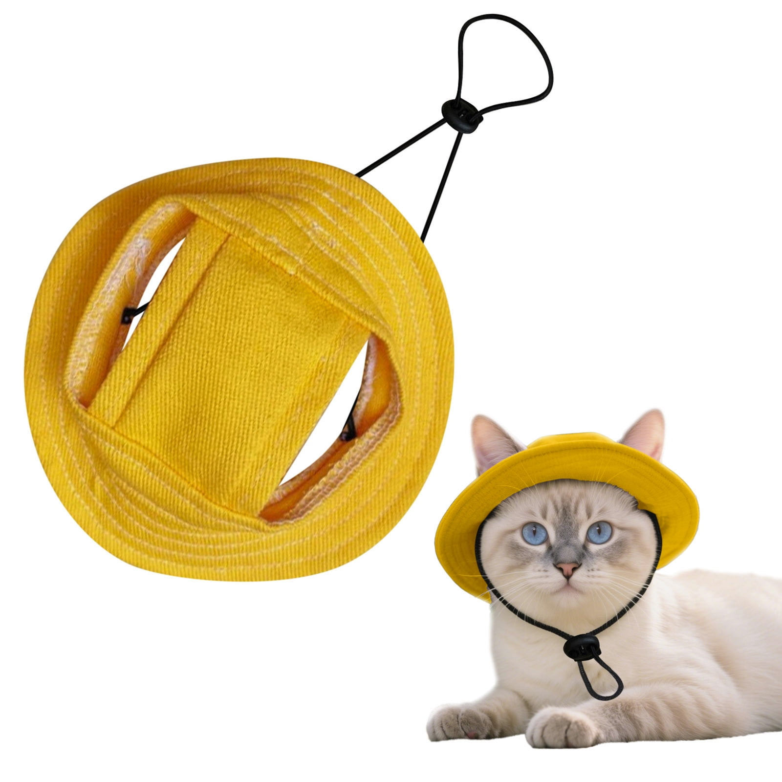 Bucket Hat for Dogs & Cats, Summer Pet Sun Hat with Round Brim ...