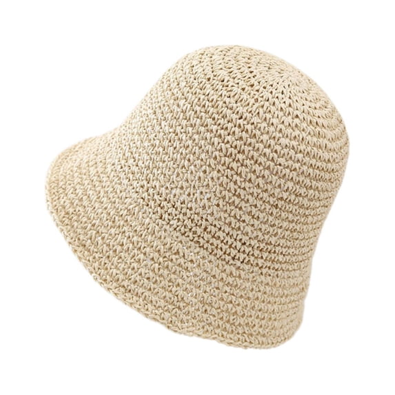 Bucket Hat Foldable Summer Woven Small Fresh Beach Sunshade Small ...