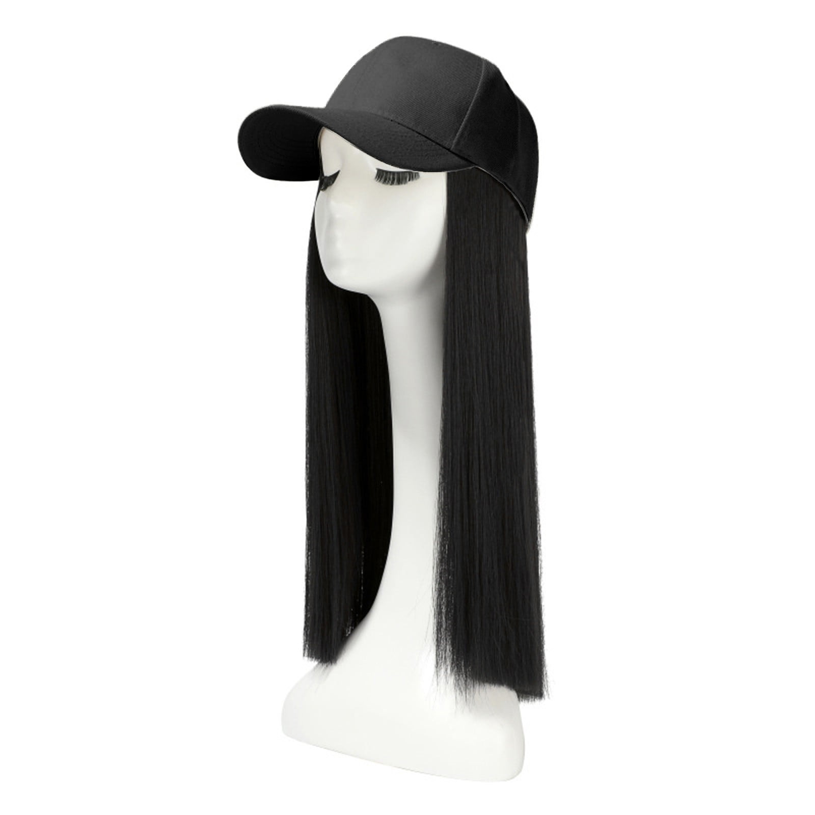 Bucket Hat For Women Straw Baseball Cap Hair Straight Hair Hairstyle ...