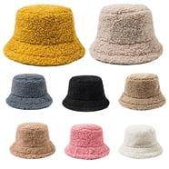 Fluffy Bucket Hats Thicken Fuzzy Plush Hip Hop Hat Cute Fisherman Hat ...