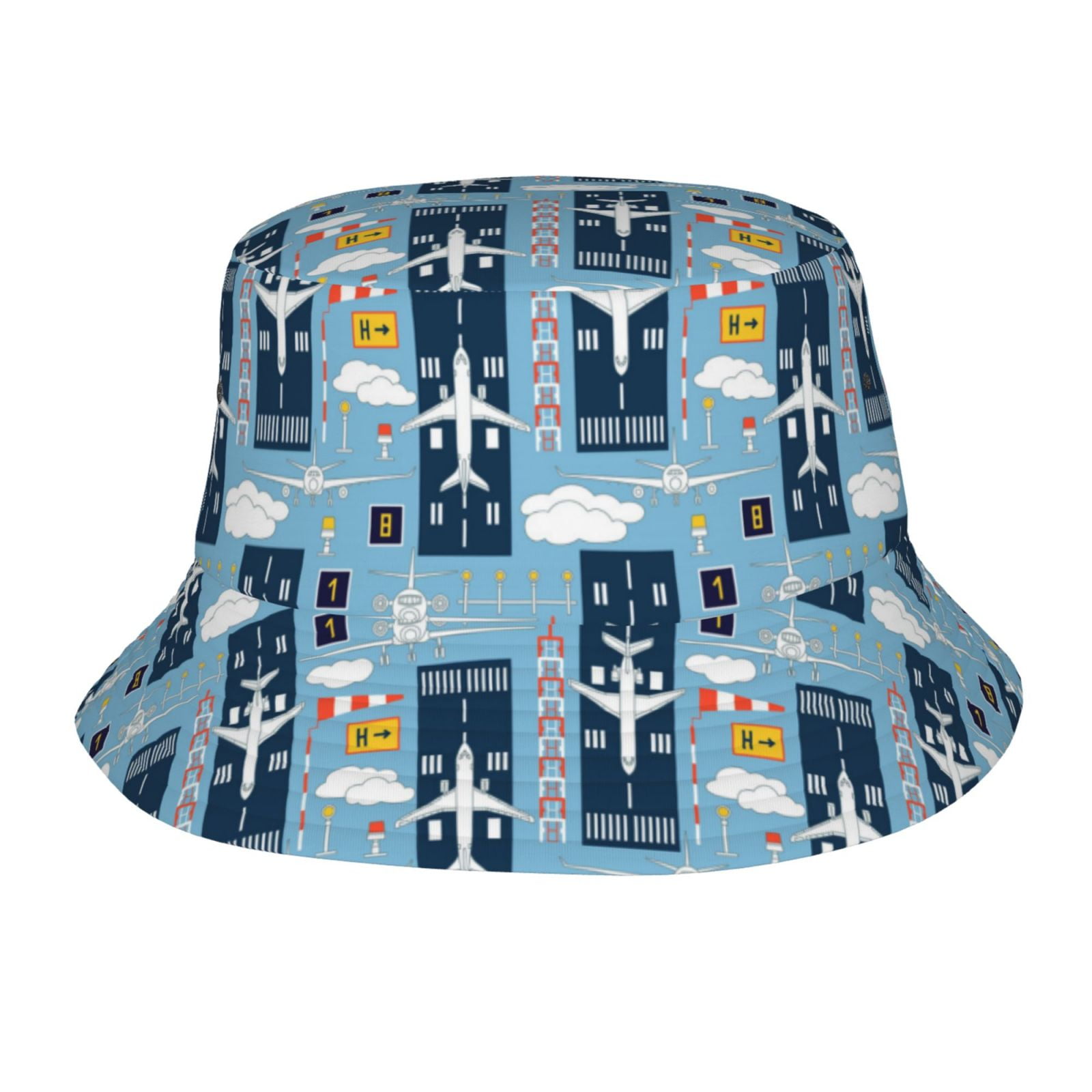 Bucket Hat for Men Women, Airplanes and Aviation Signs Breathable Sun ...
