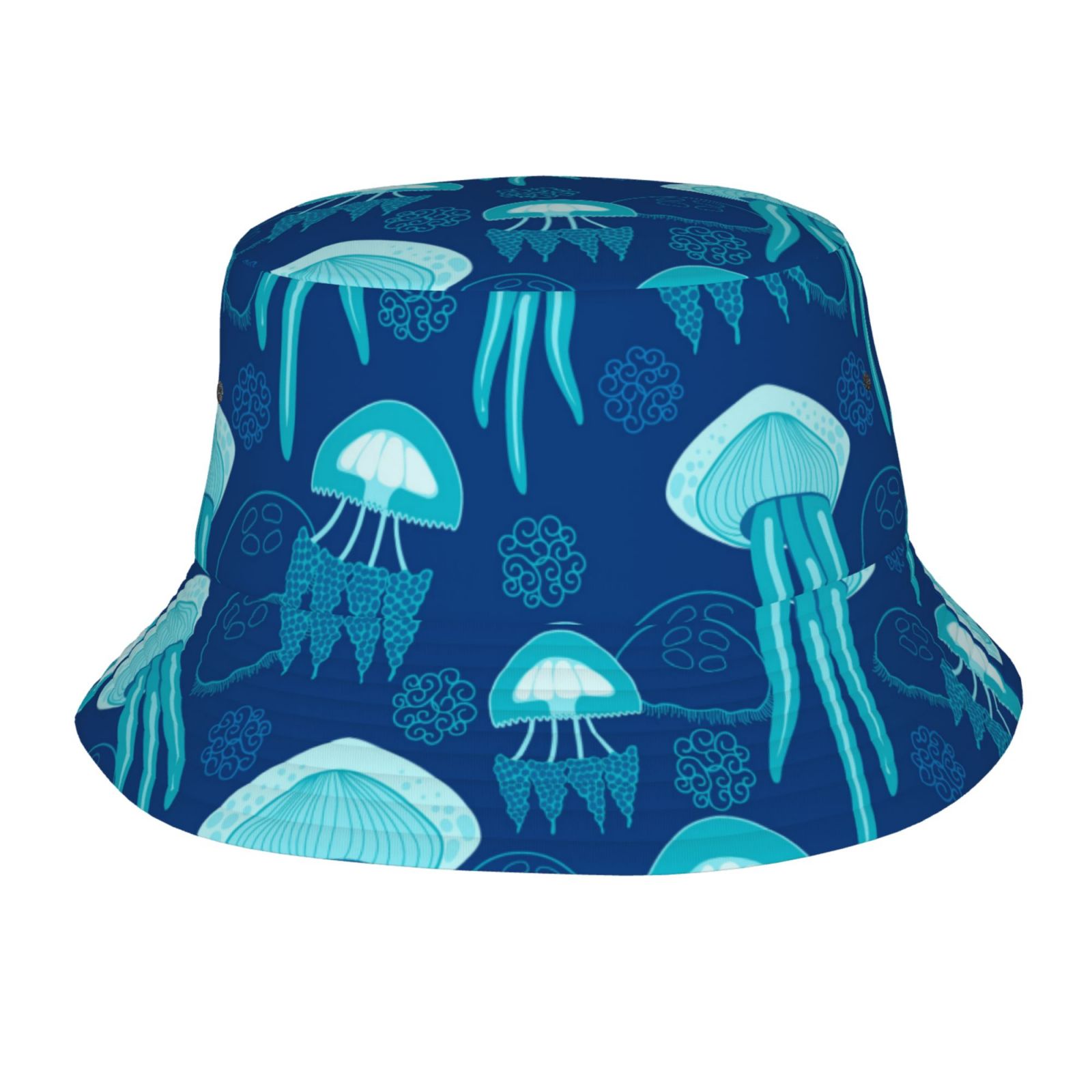 Bucket Hat for Men Women, Blue Jellies Breathable Sun Hat Summer Beach ...