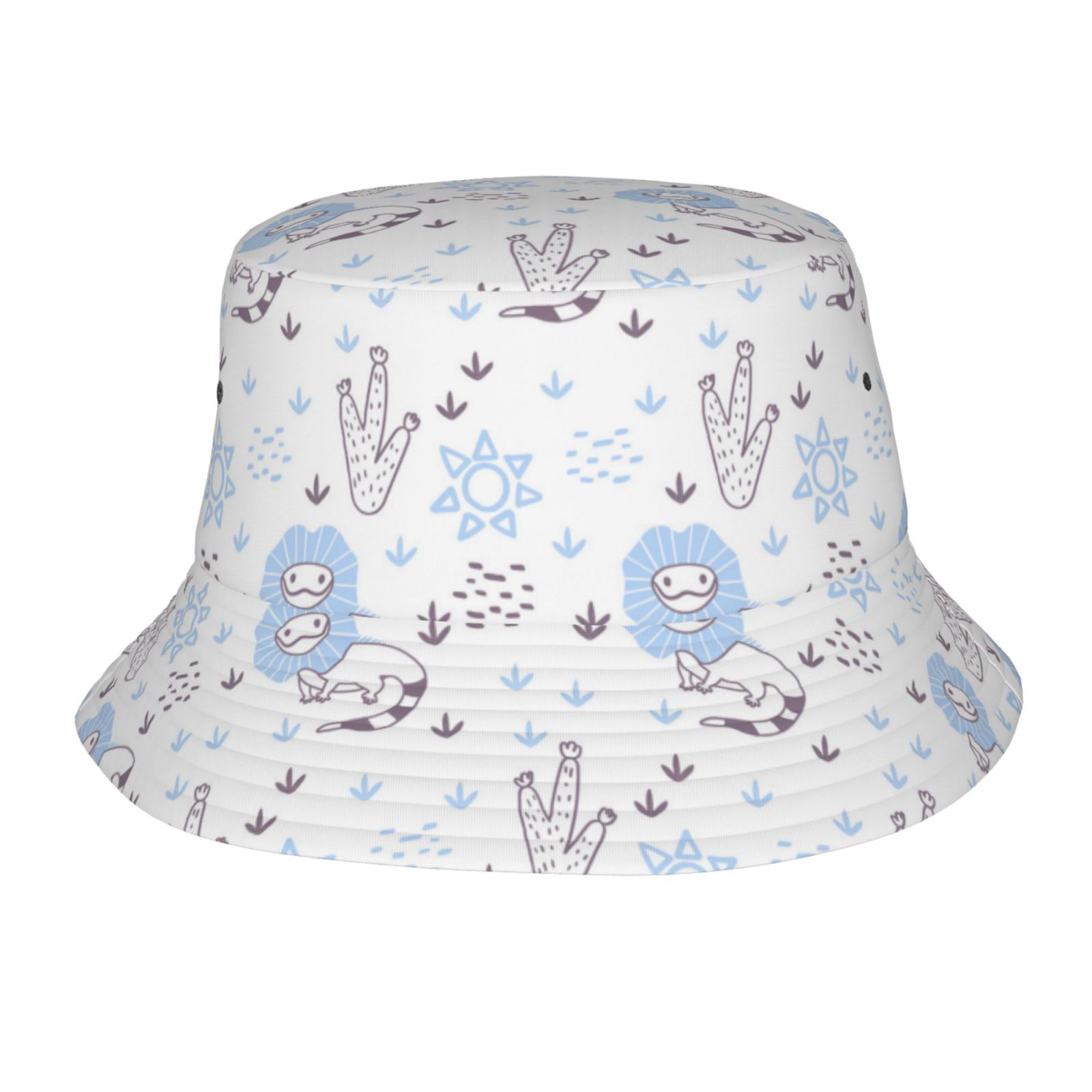 Bucket Hat for Men Women, Cartoon Abstract Chameleon Cactus Breathable ...