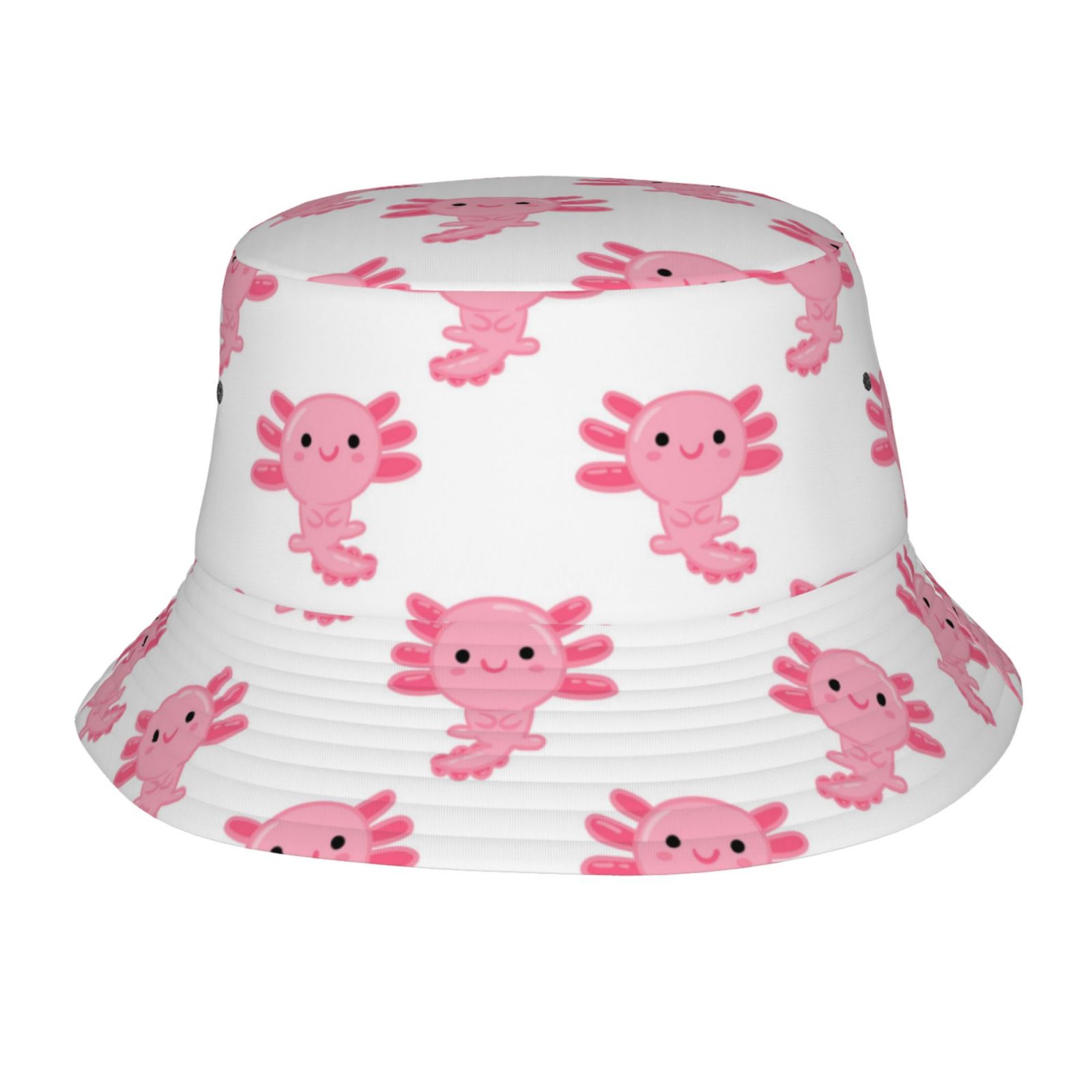 Bucket Hat for Men Women, Cute Axolotl pink Breathable Sun Hat Summer ...