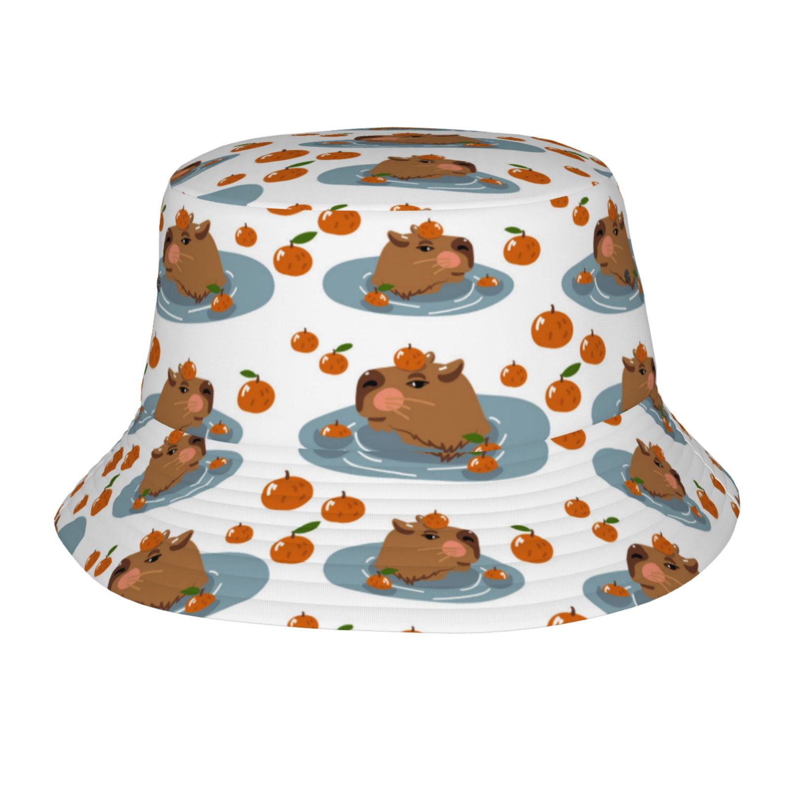 Bucket Hat for Men Women, Cute Capybaras Orange Breathable Sun Hat ...