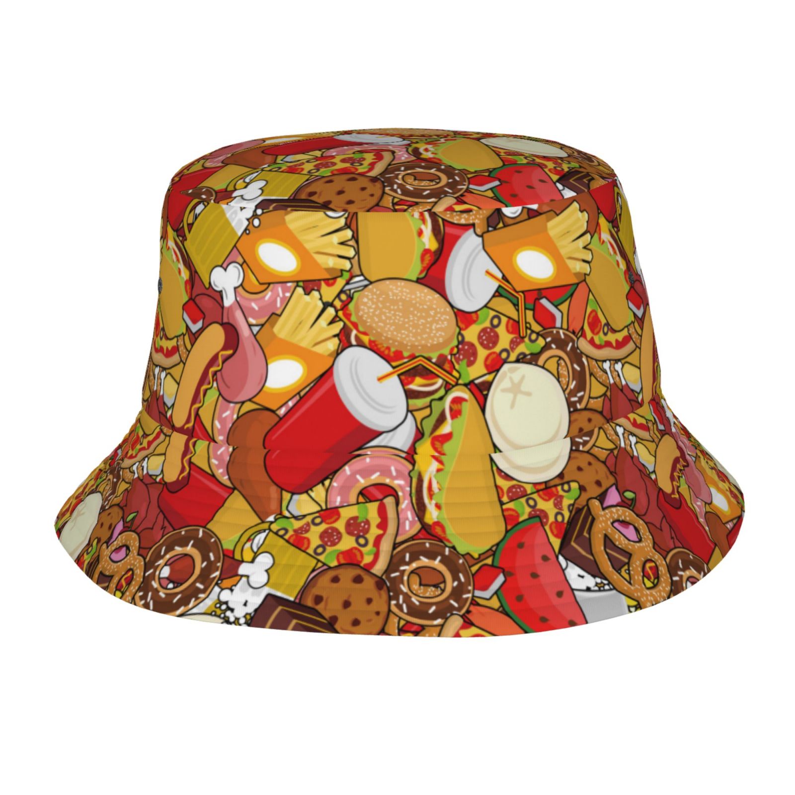 Bucket Hat for Men Women, Cute Food Cake Chicken Leg Donuts Breathable ...