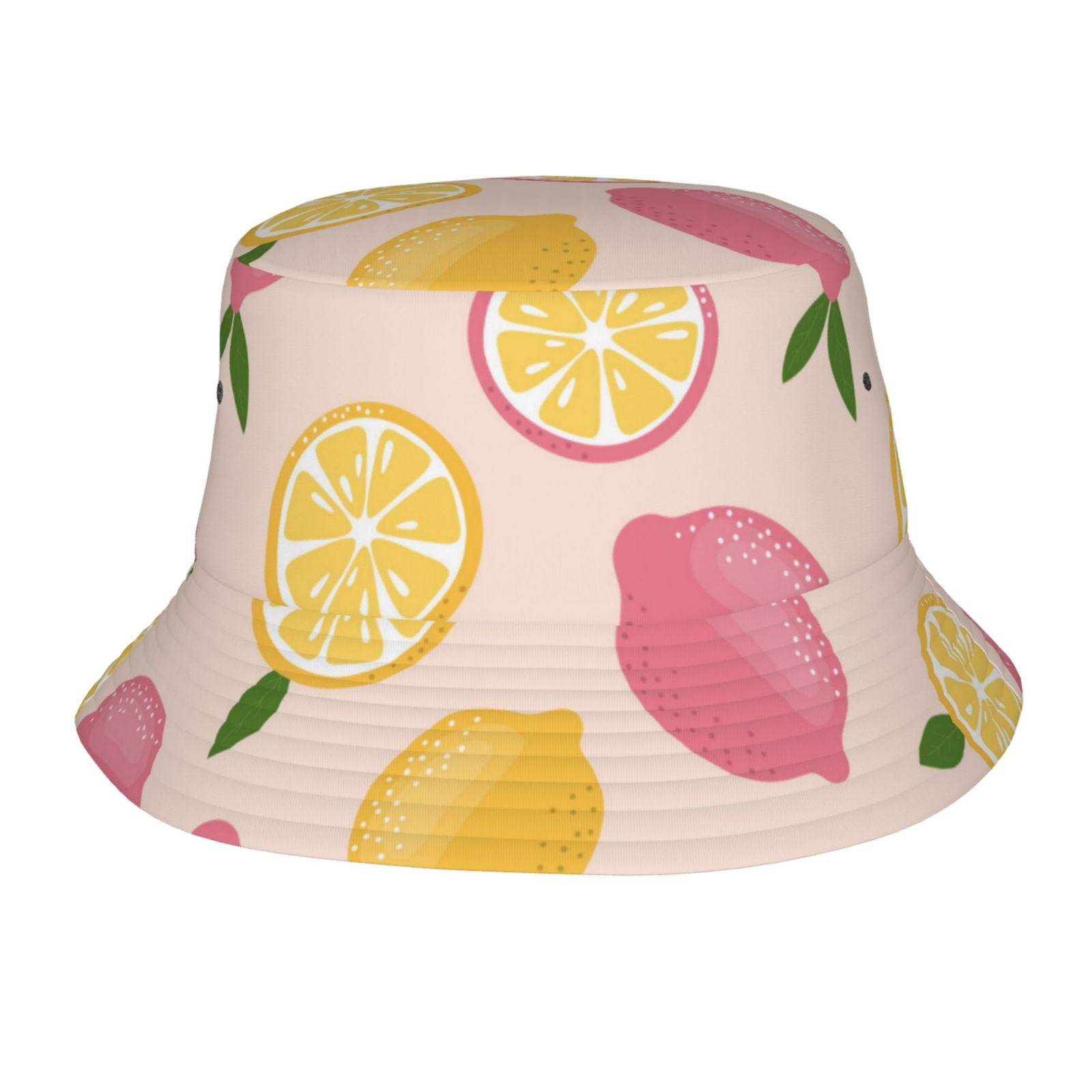 Bucket Hat for Men Women, Cute Lemon Pink Yellow Breathable Sun Hat ...