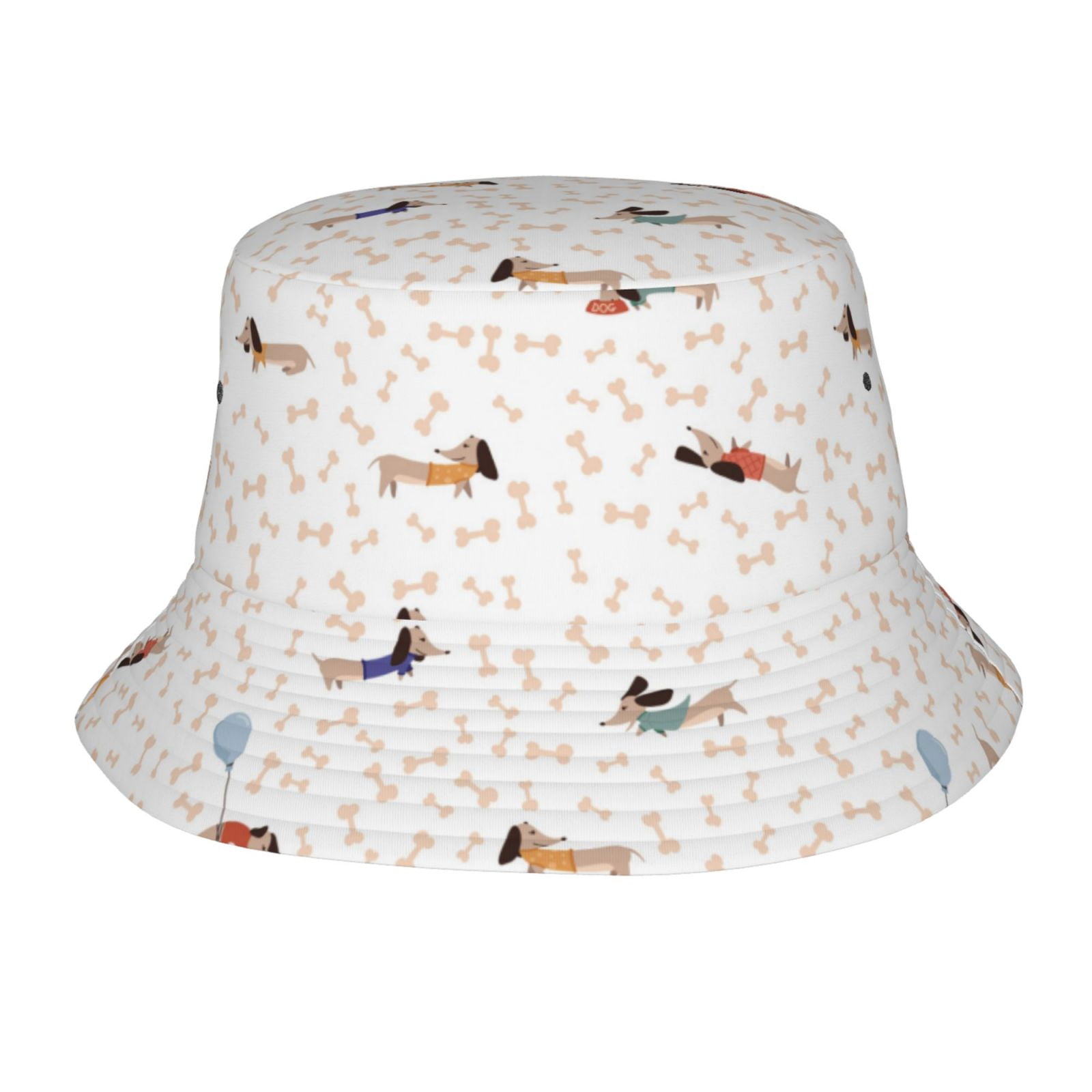 Bucket Hat for Men Women, Dachshund Dog Puppy Bone Breathable Sun Hat ...