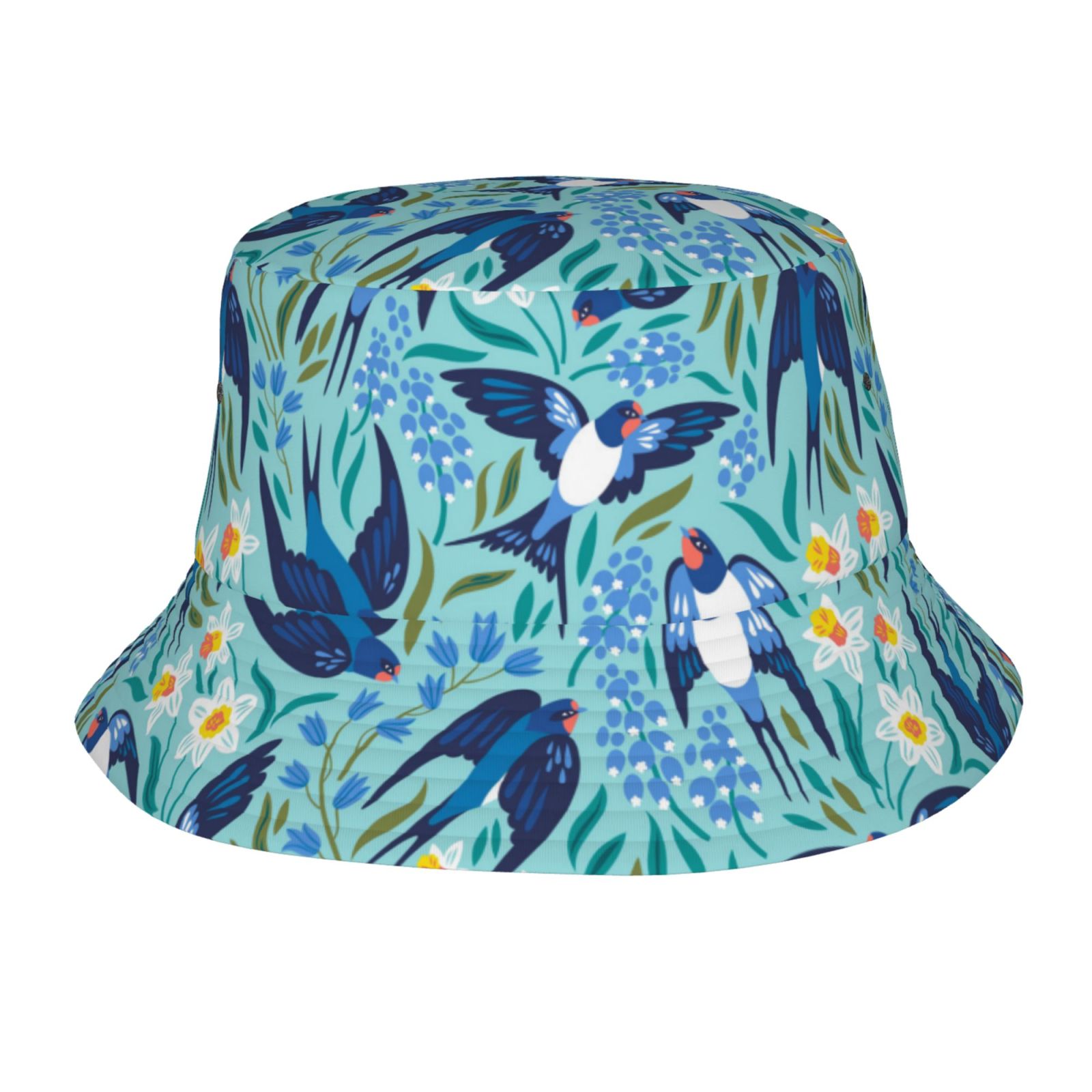 Bucket Hat for Men Women, Flying Swallows And Flowers Breathable Sun ...