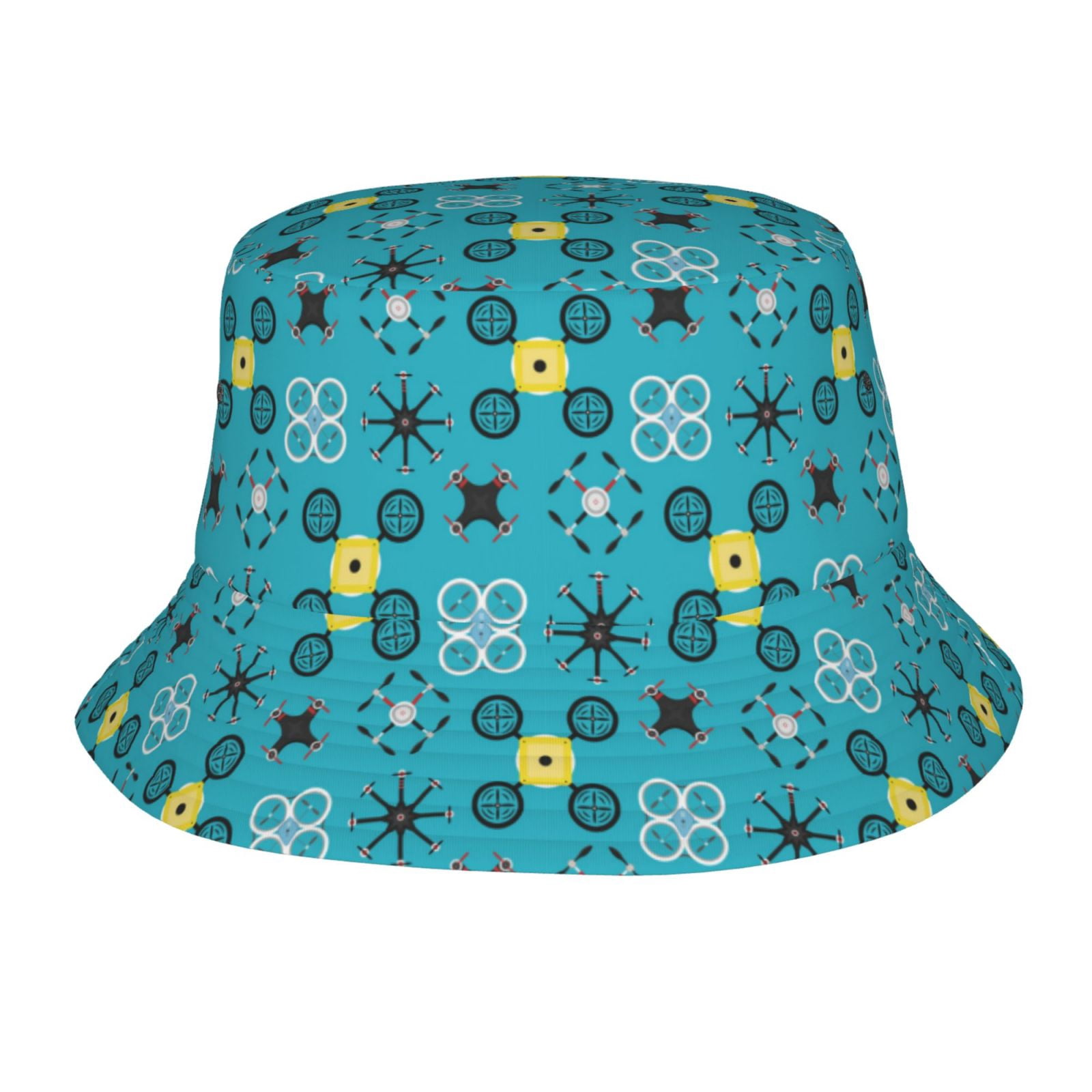 Bucket Hat for Men Women, Funny drone Breathable Sun Hat Summer Beach ...