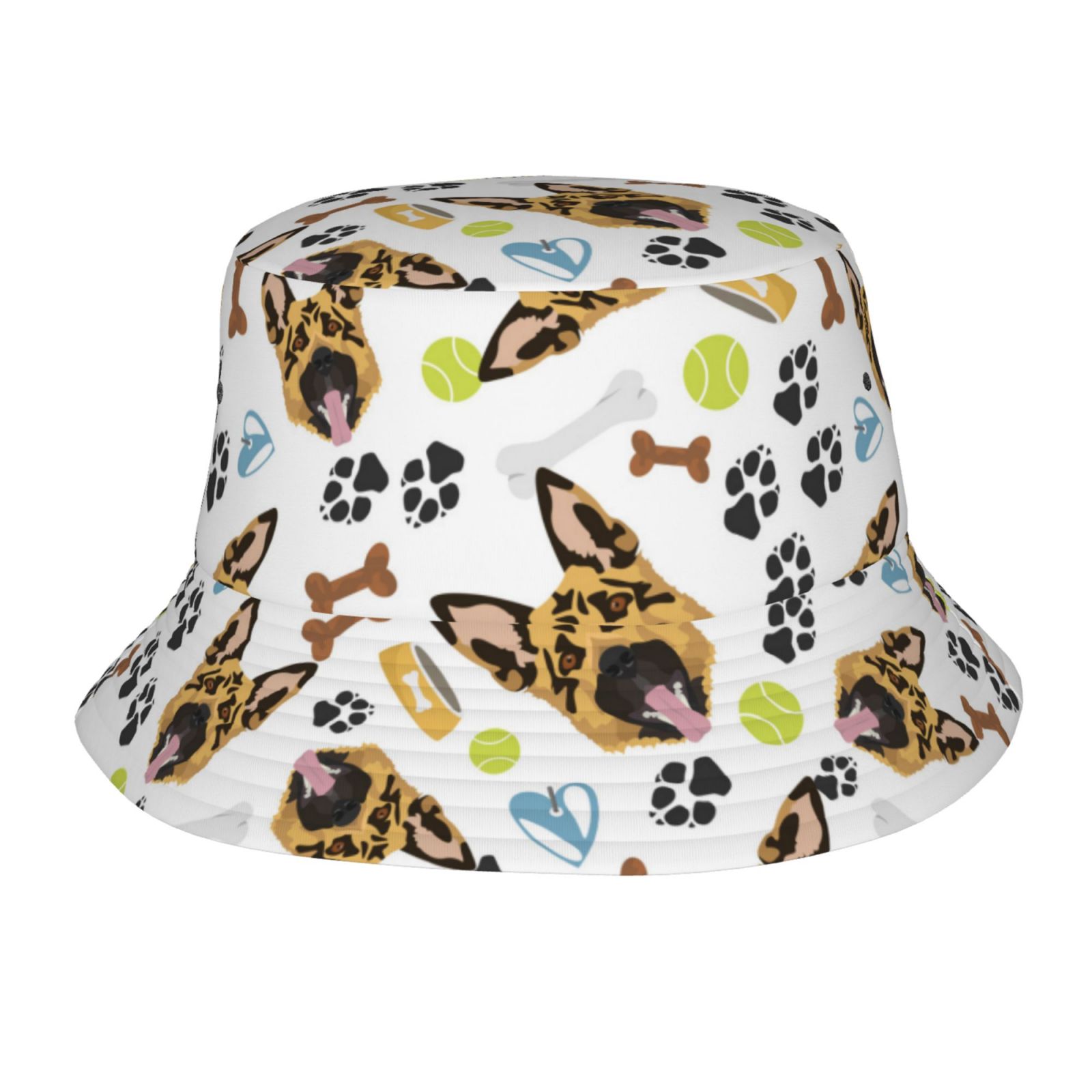 Bucket Hat for Men Women, German Shepherd Dog Squash Breathable Sun Hat ...