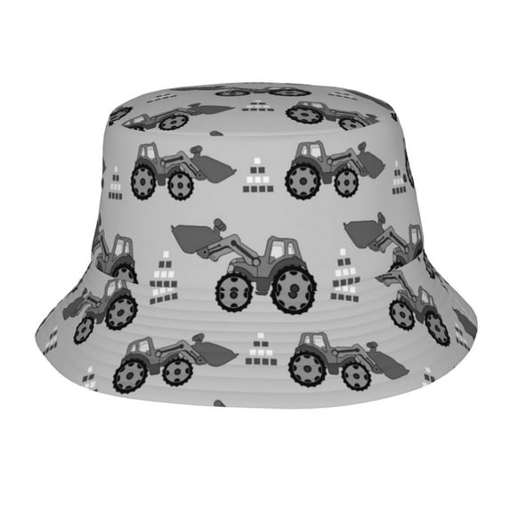 Bucket Hat for Men Women, Gray Tractor Breathable Sun Hat Summer Beach ...